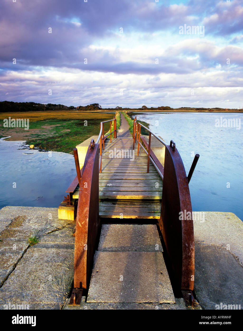 old bridge over the water on the old sea wall causeway bembridge ...