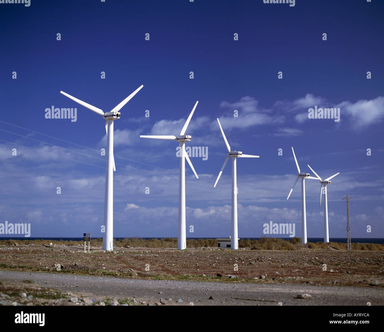 Spain, Gran Canaria, Canary Islands, E-Arinaga, wind energy, wind ...