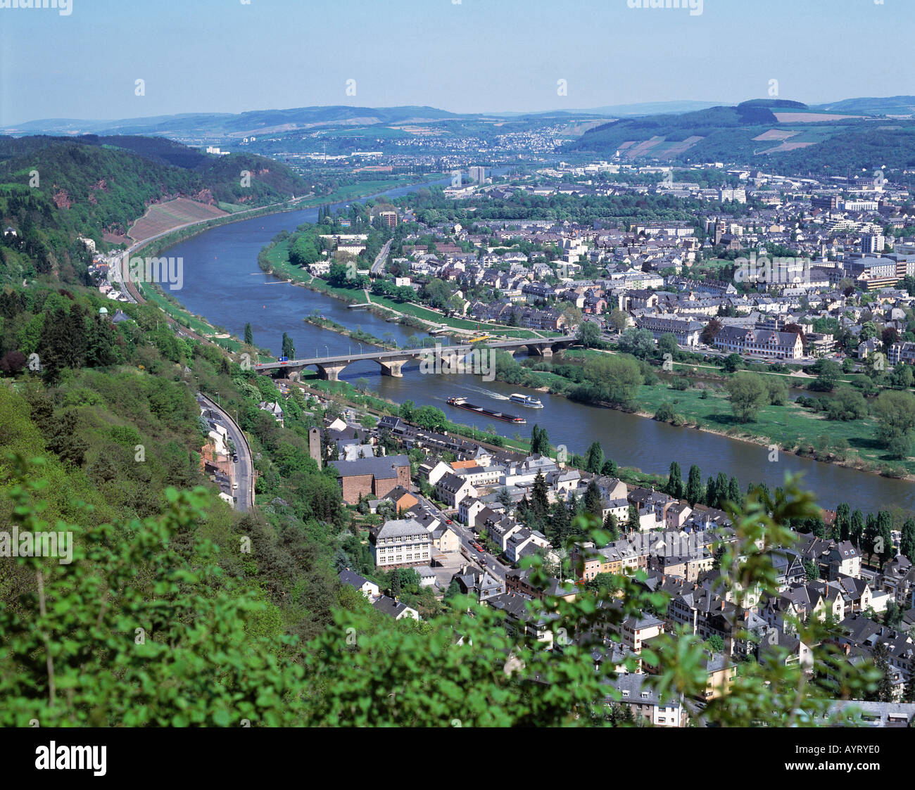 Stadtpanorama von Trier, Mosellandschaft, Flusslandschaft, Kaiser ...