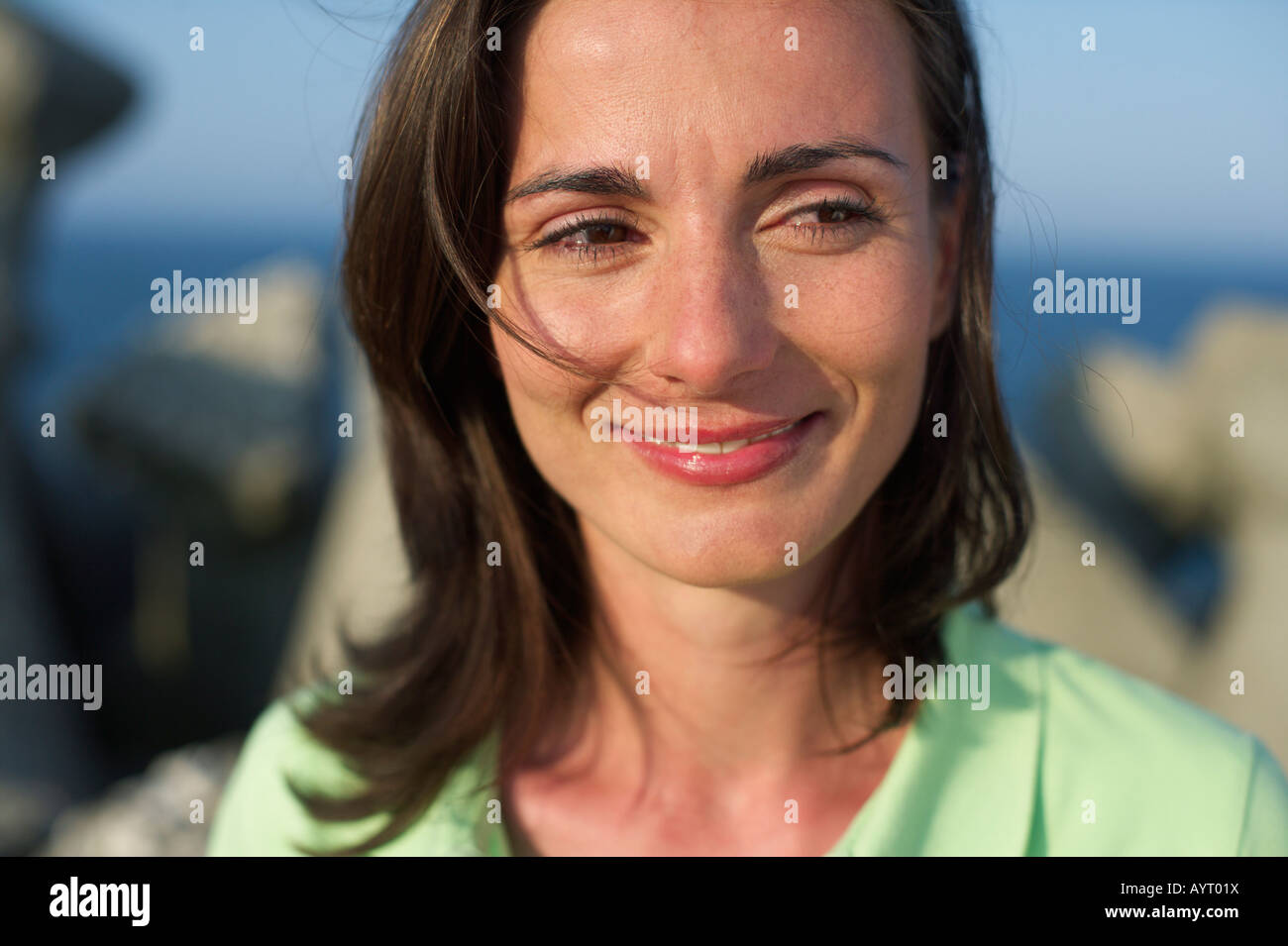 Portrait of a woman, truncated Stock Photo - Alamy
