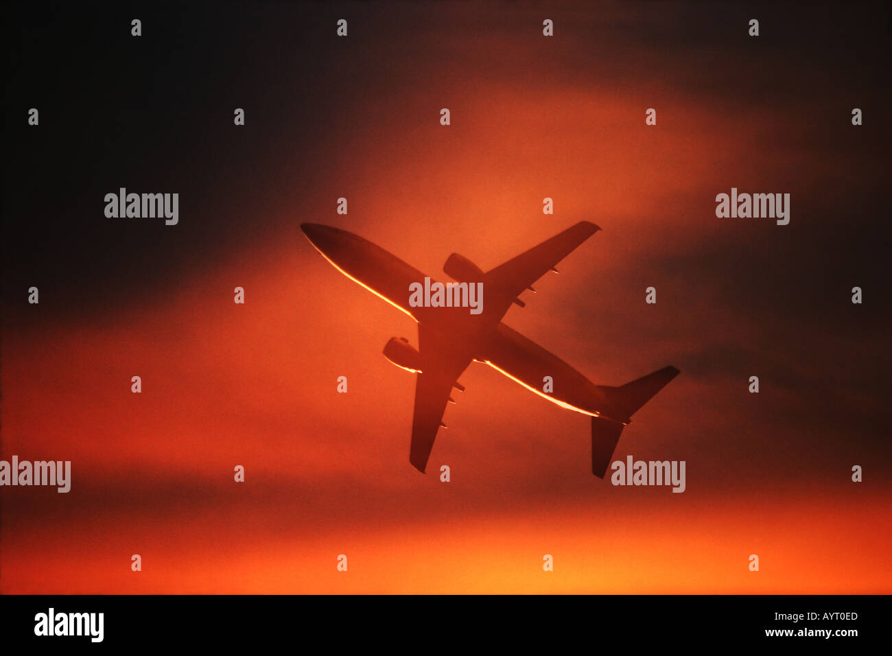 Airplane in flight Stock Photo - Alamy