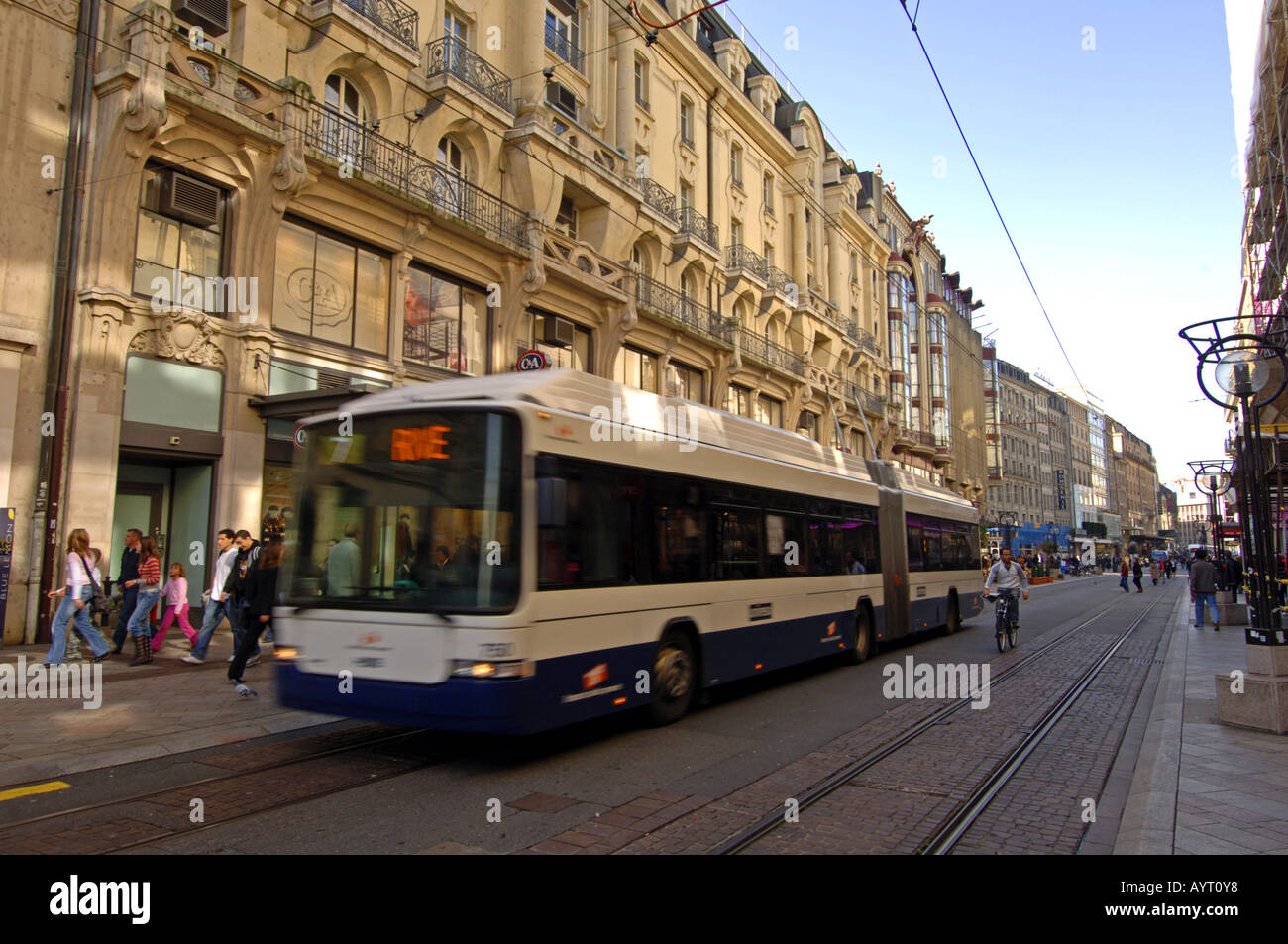 Geneva tram, Switzerland, Europe Stock Photo - Alamy