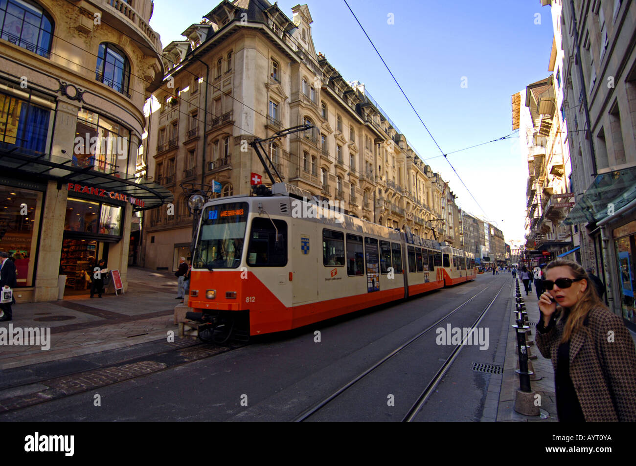 Geneva tram, Switzerland, Europe Stock Photo - Alamy