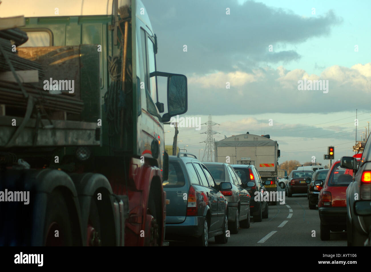 Commuter train and traffic jam hi-res stock photography and images - Alamy