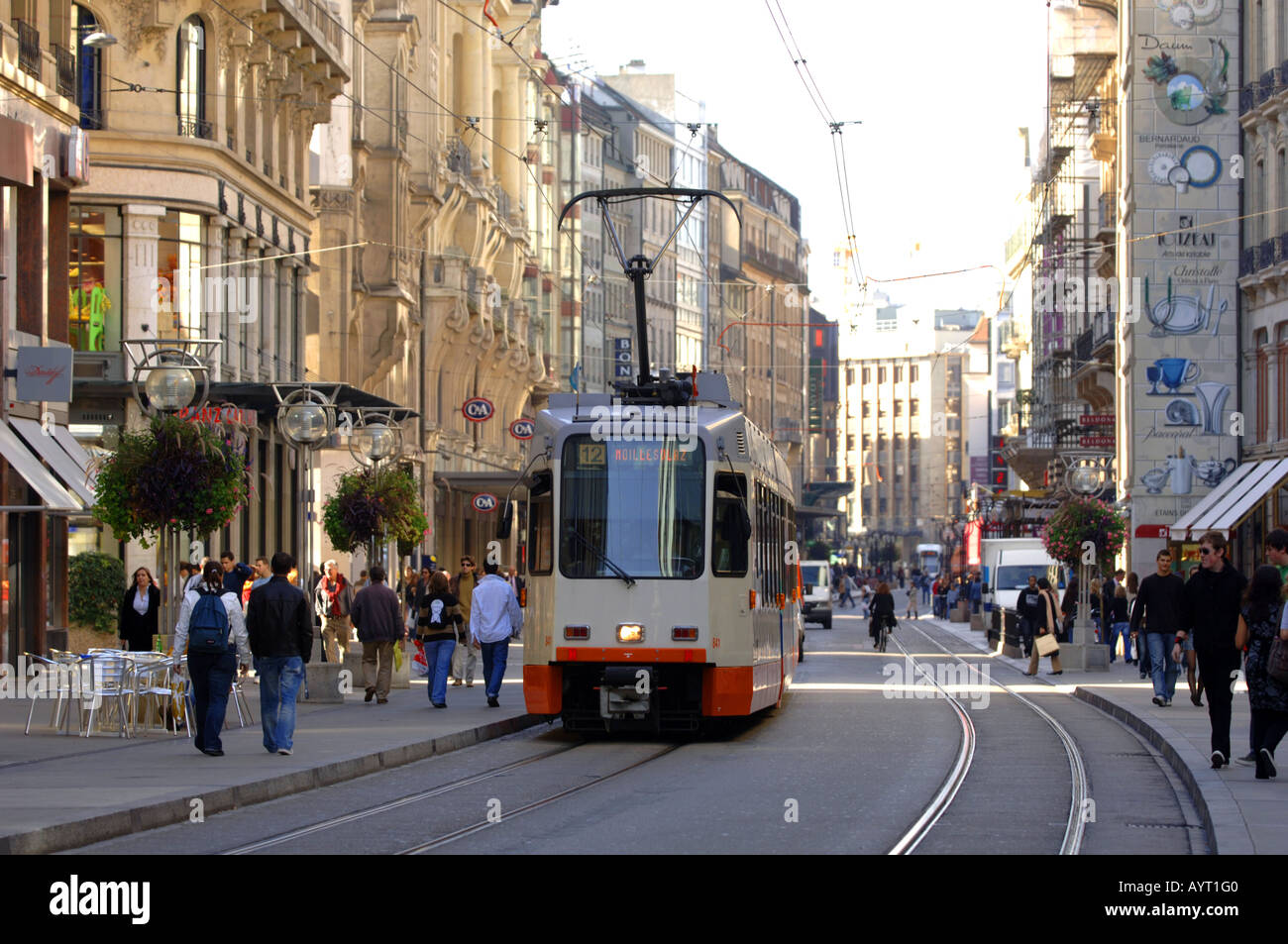 Geneva tram, Switzerland, Europe Stock Photo - Alamy