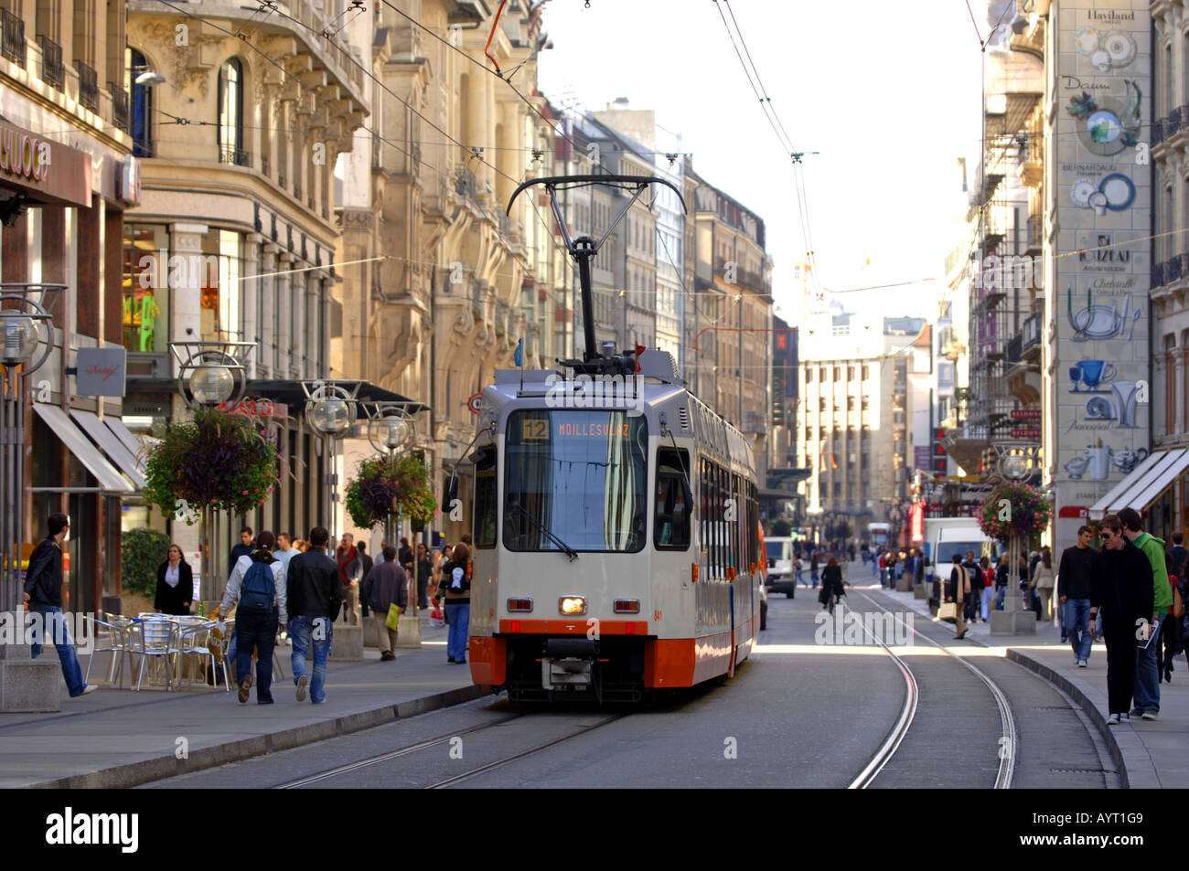 Geneva tram, Switzerland, Europe Stock Photo - Alamy