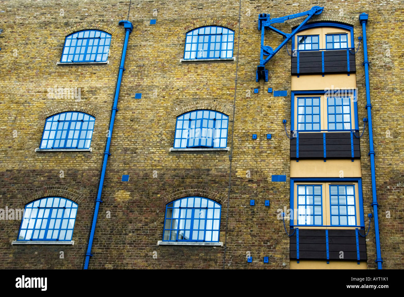 Warehouse on the River Thames, Wapping, London, England, UK Stock Photo ...