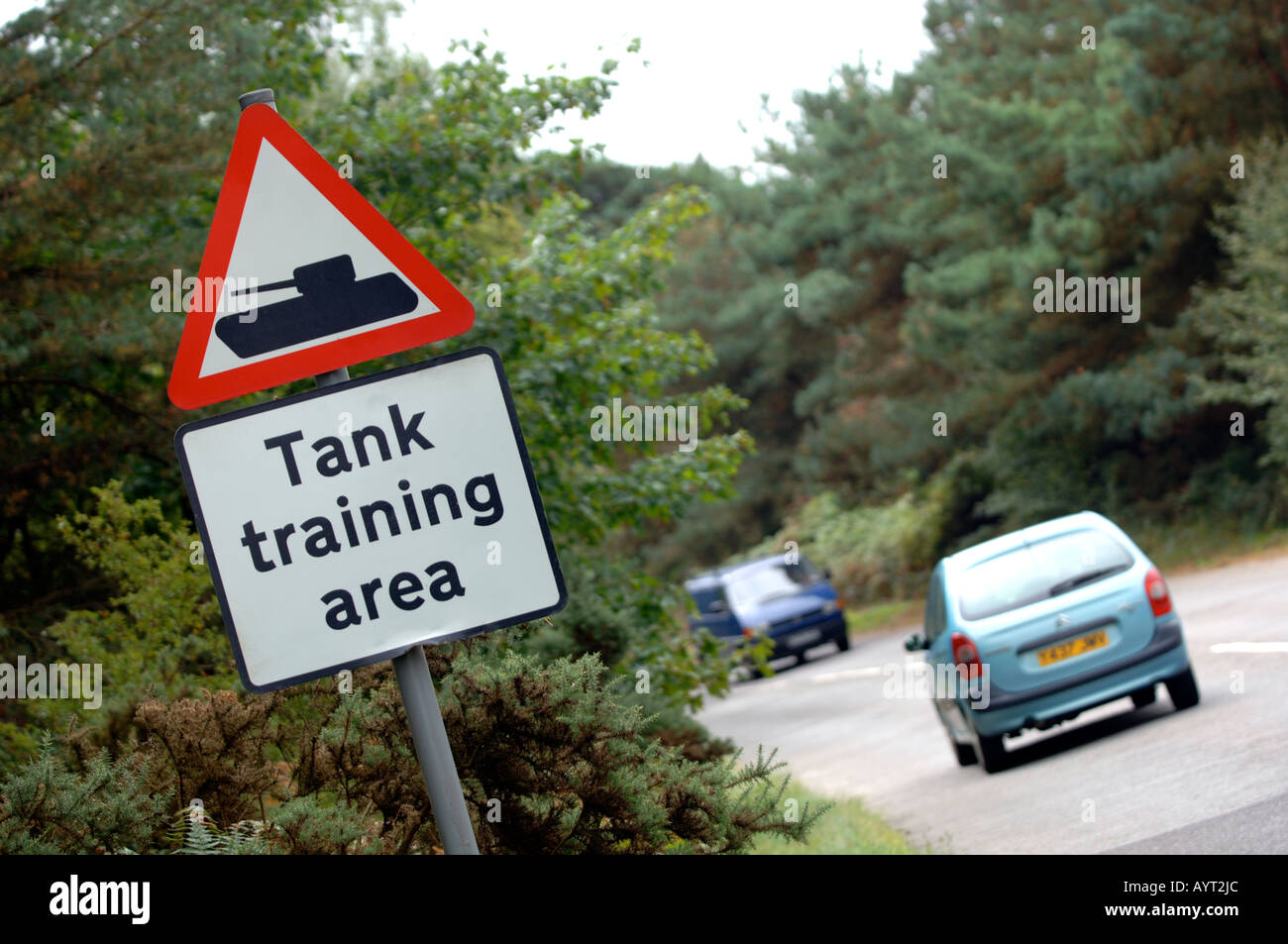 Tank training area sign, Bovington, Dorset, Britain UK Stock Photo - Alamy