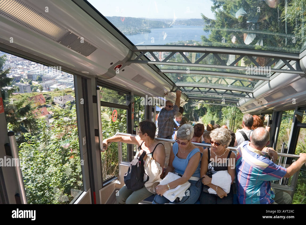 Floibanen - the funicular railway up Mount Floyen (Floien) Bergen ...