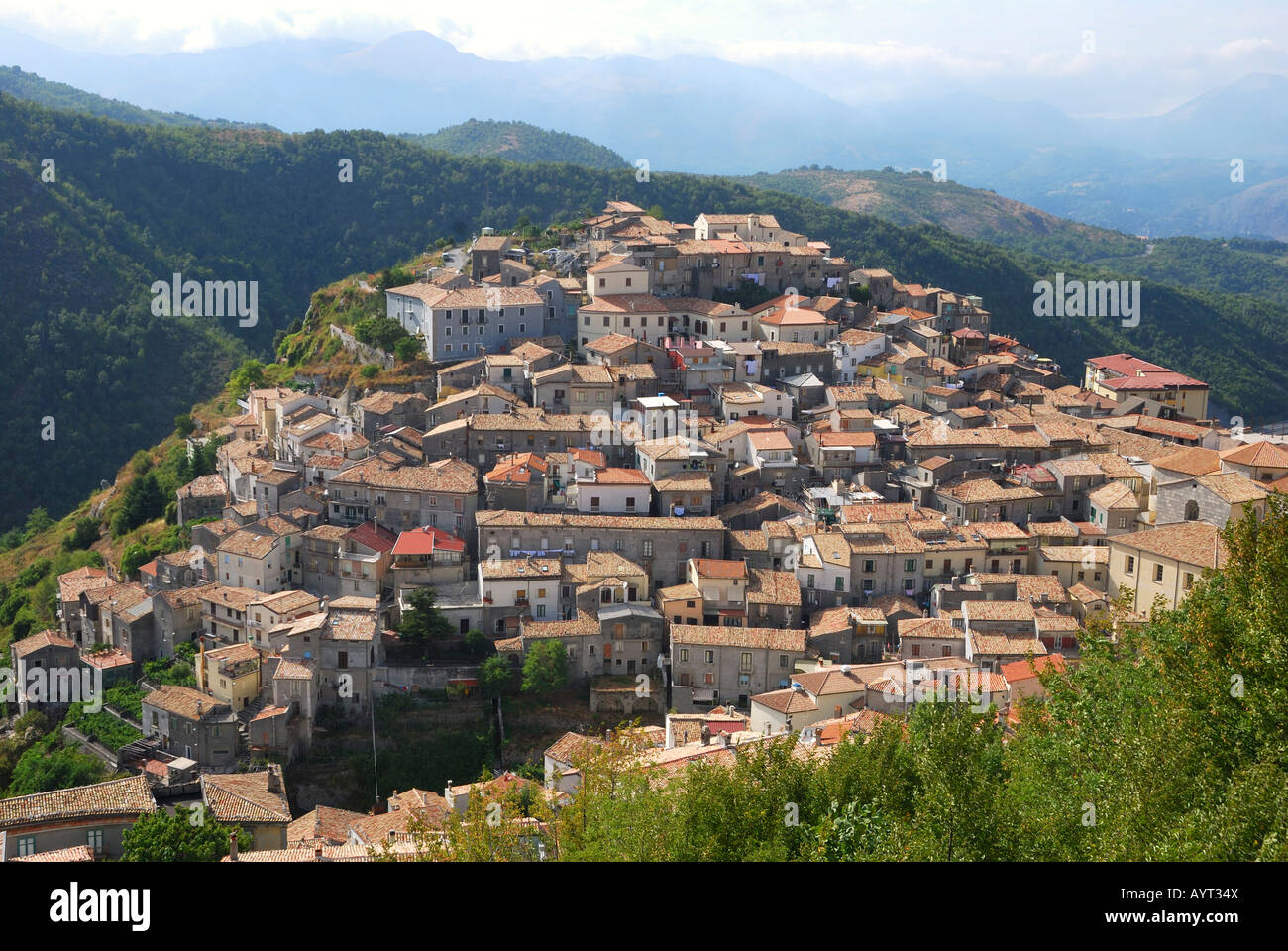 Mountain village in Pollino National Park, Calabria, Southern Italy ...