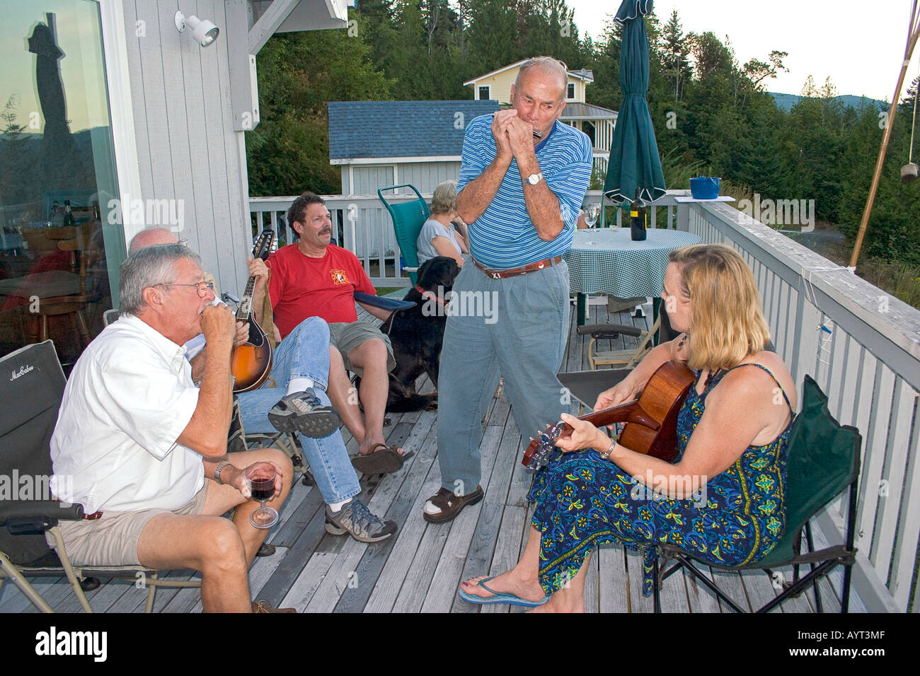 Playing musical instruments with friends Stock Photo - Alamy