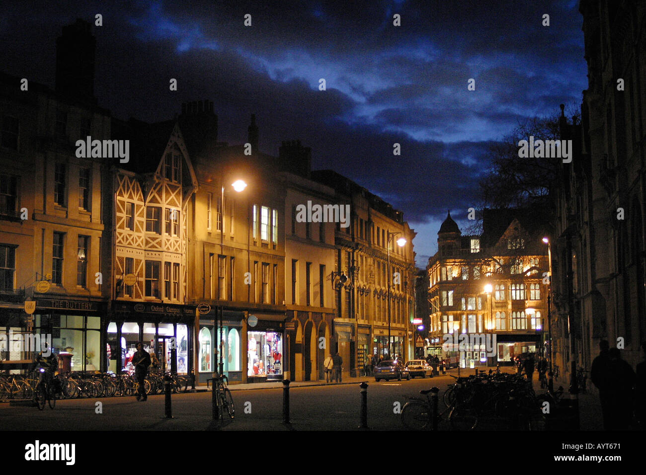 english town at night Stock Photo - Alamy