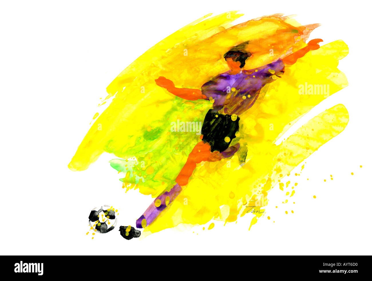 Abstract illustration of a soccer player Stock Photo - Alamy