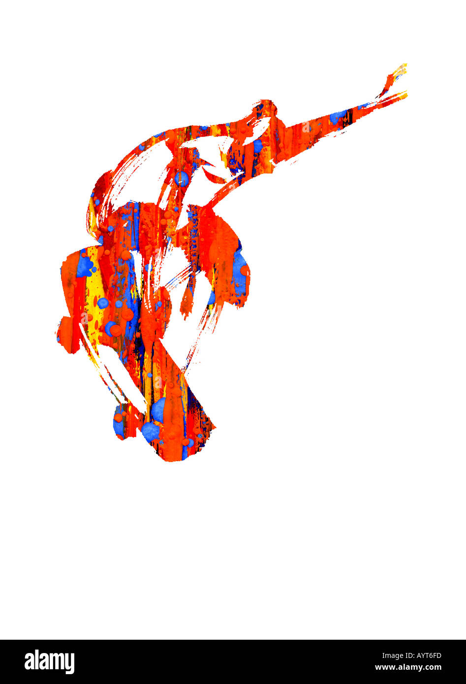Abstract illustration of a skateboarder Stock Photo - Alamy