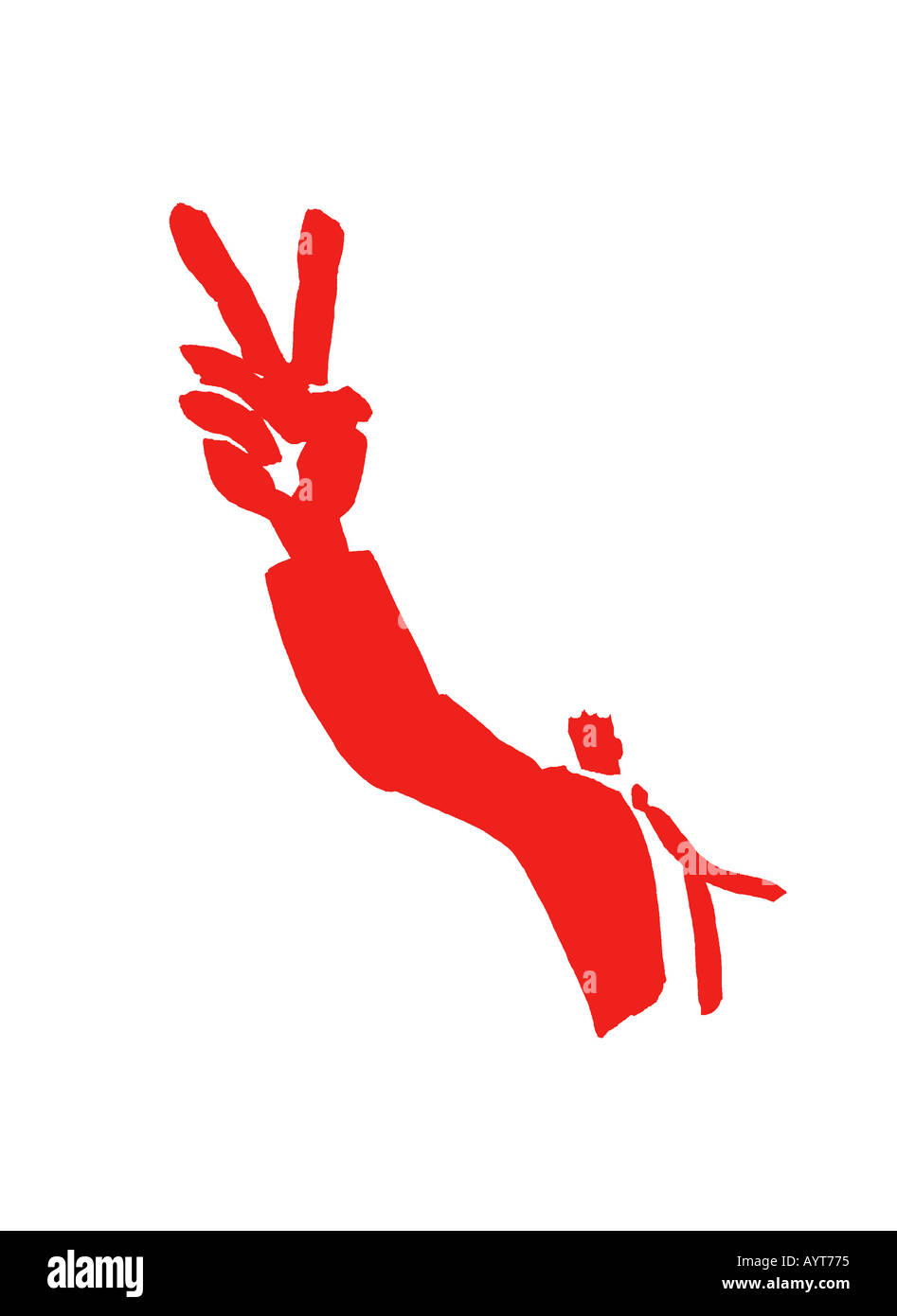 Hand holding up peace sign Cut Out Stock Images & Pictures - Alamy