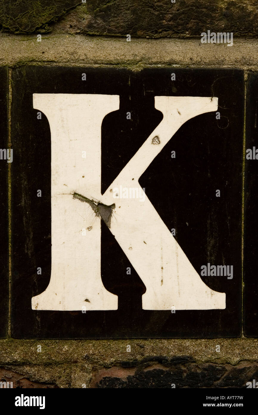The letter K from street sign London England UK Stock Photo - Alamy