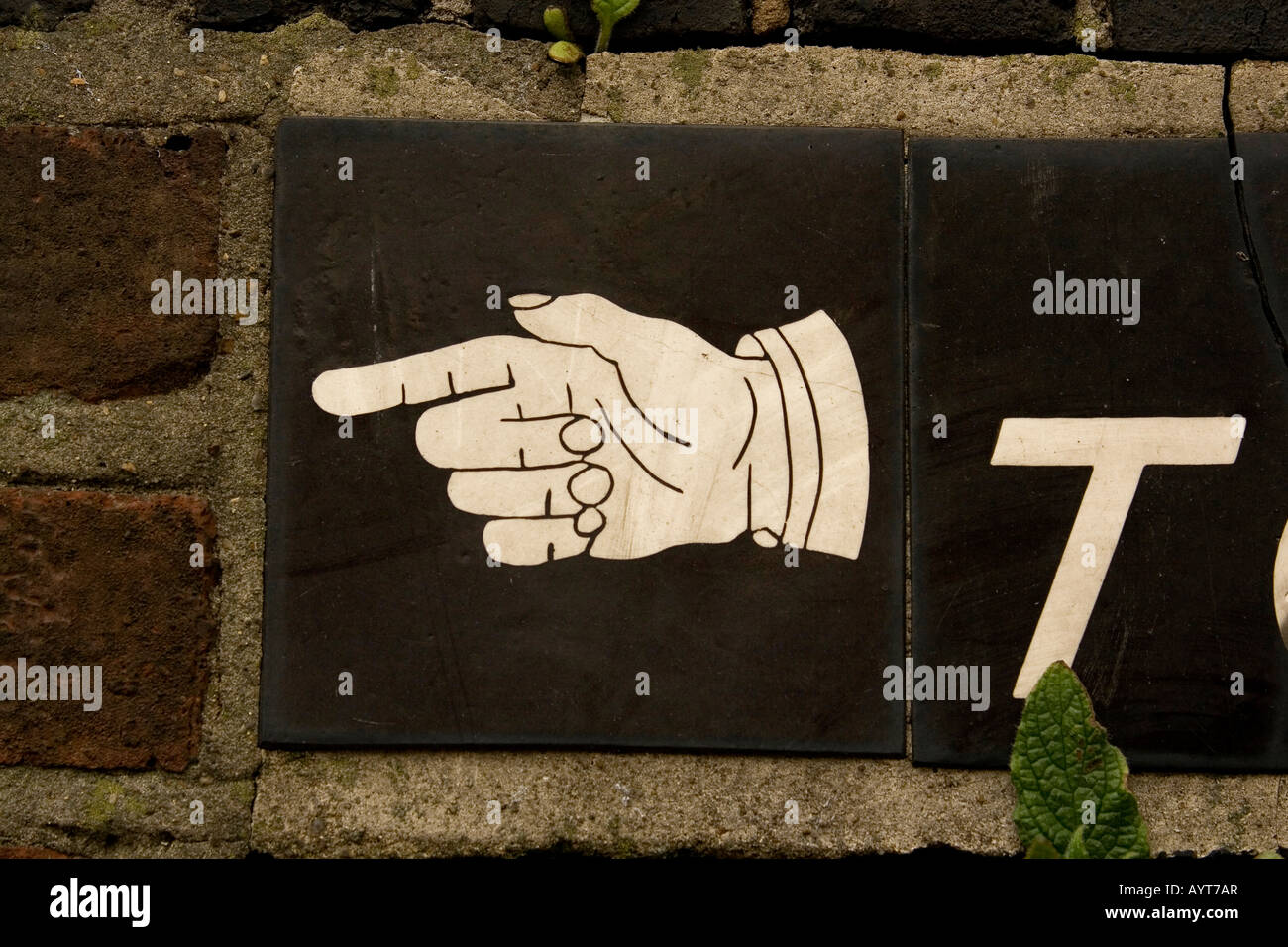 Hand symbol pointing directions from Hampstead street sign London ...