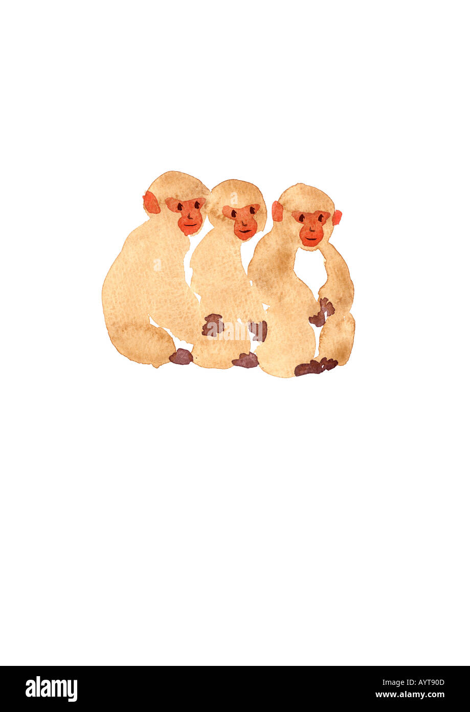 Three monkeys hi-res stock photography and images - Alamy