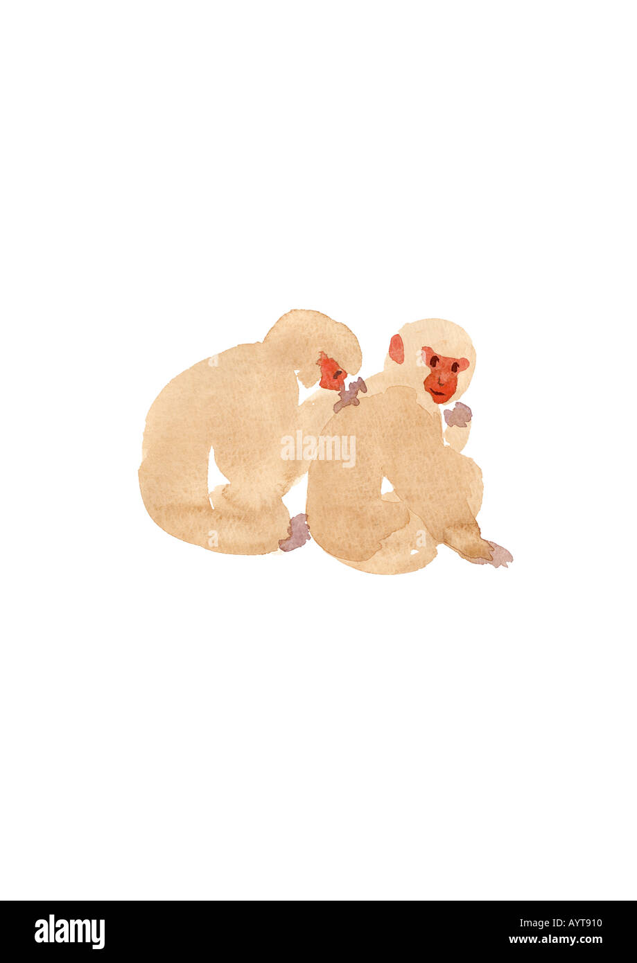 Two Monkeys In Love Drawing