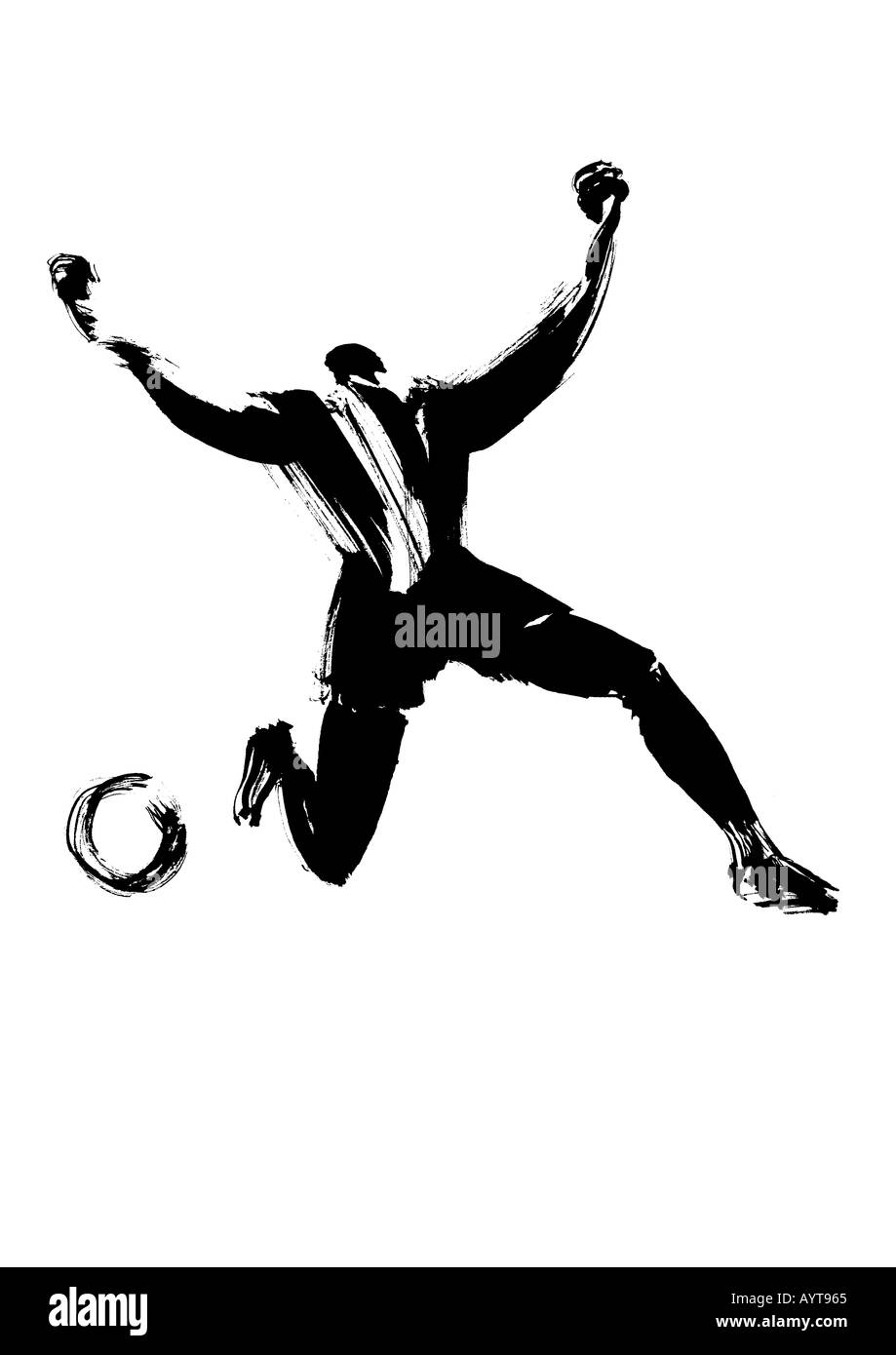 Soccer football jubilation Black and White Stock Photos & Images - Alamy