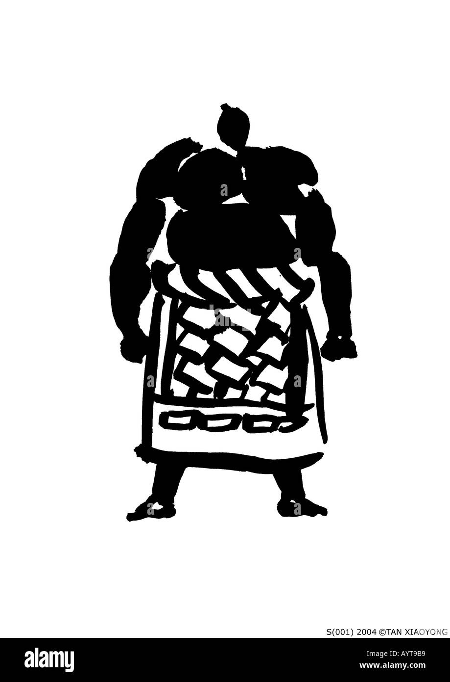 Artistic black ink painting of a Sumo Wrestler Stock Photo - Alamy