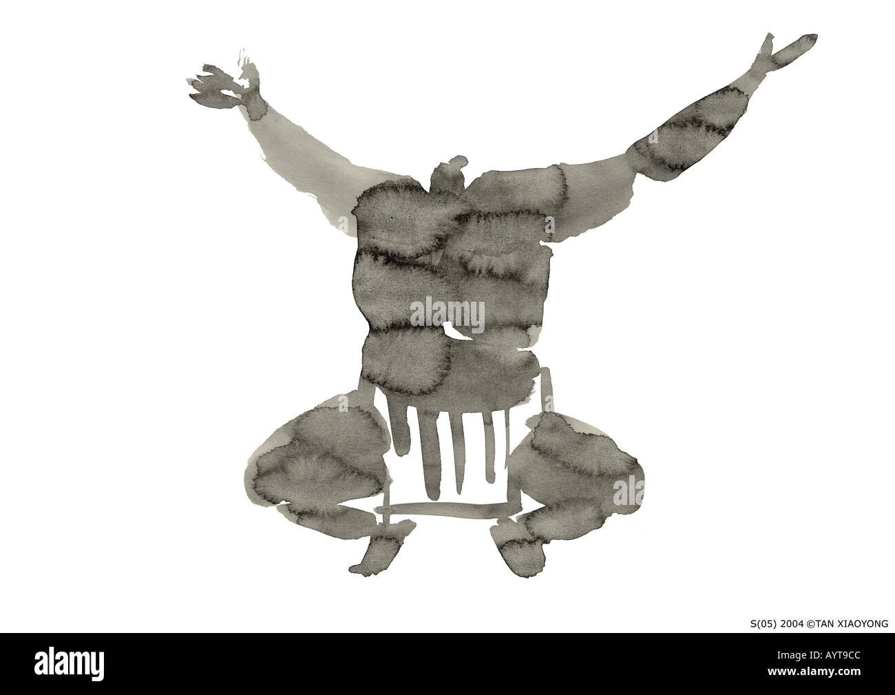 Artistic black ink painting of a Sumo Wrestler Stock Photo - Alamy