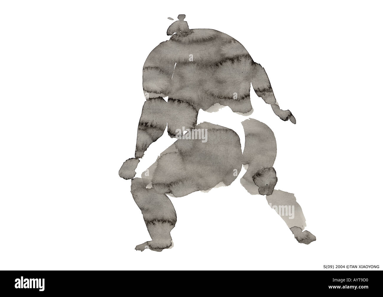 Artistic black ink painting of a Sumo Wrestler Stock Photo - Alamy