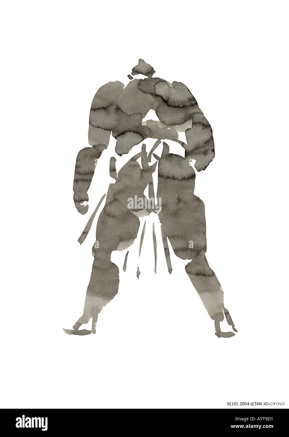 Artistic black ink painting of a Sumo Wrestler Stock Photo - Alamy