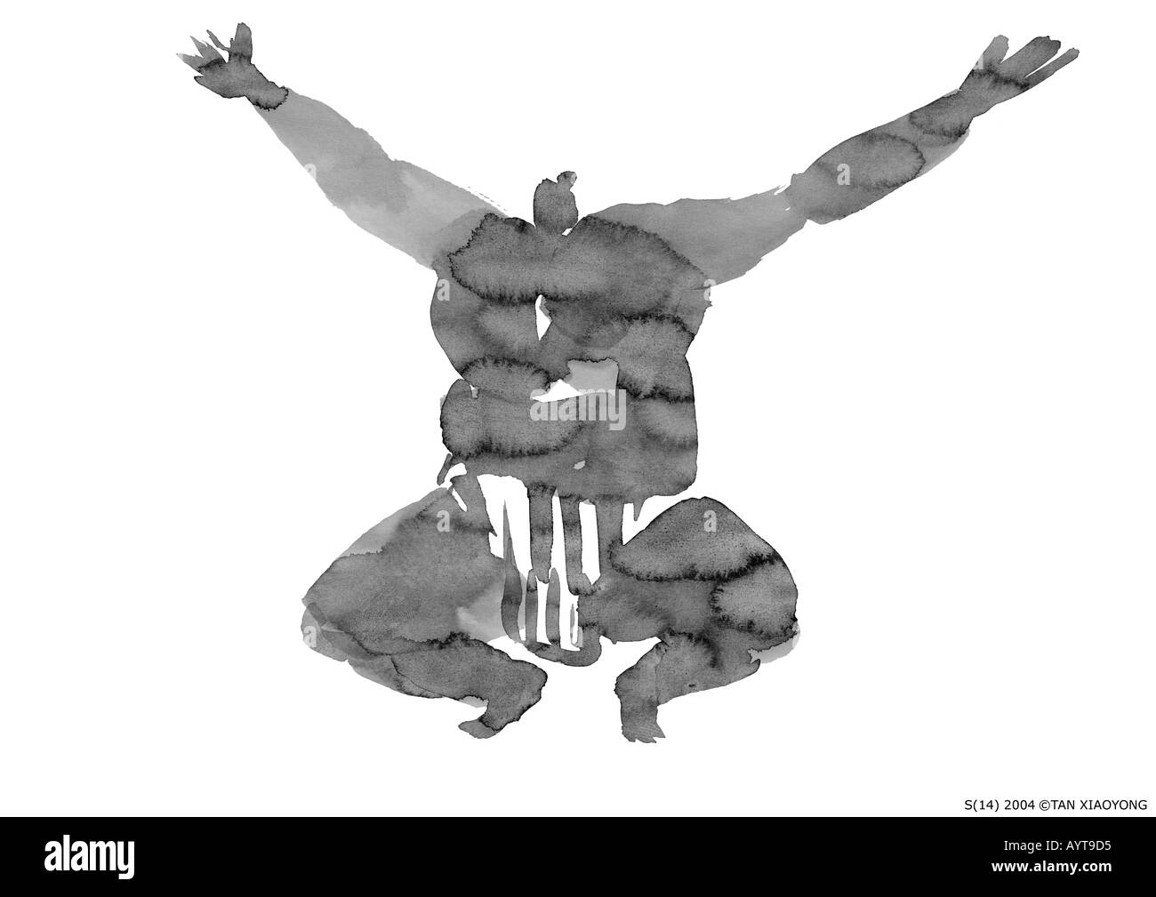 Artistic black ink painting of a Sumo Wrestler Stock Photo - Alamy
