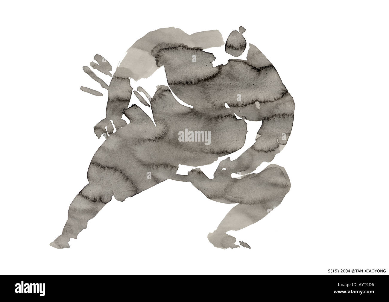 Artistic black ink painting of a Sumo Wrestler Stock Photo - Alamy