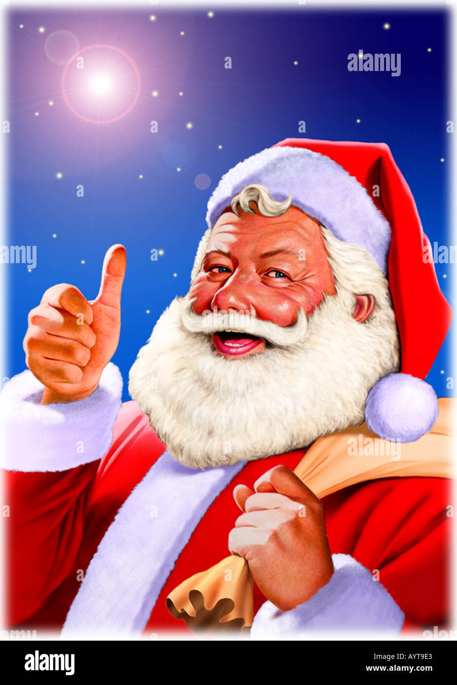 Illustration of smiling Santa Claus Stock Photo - Alamy