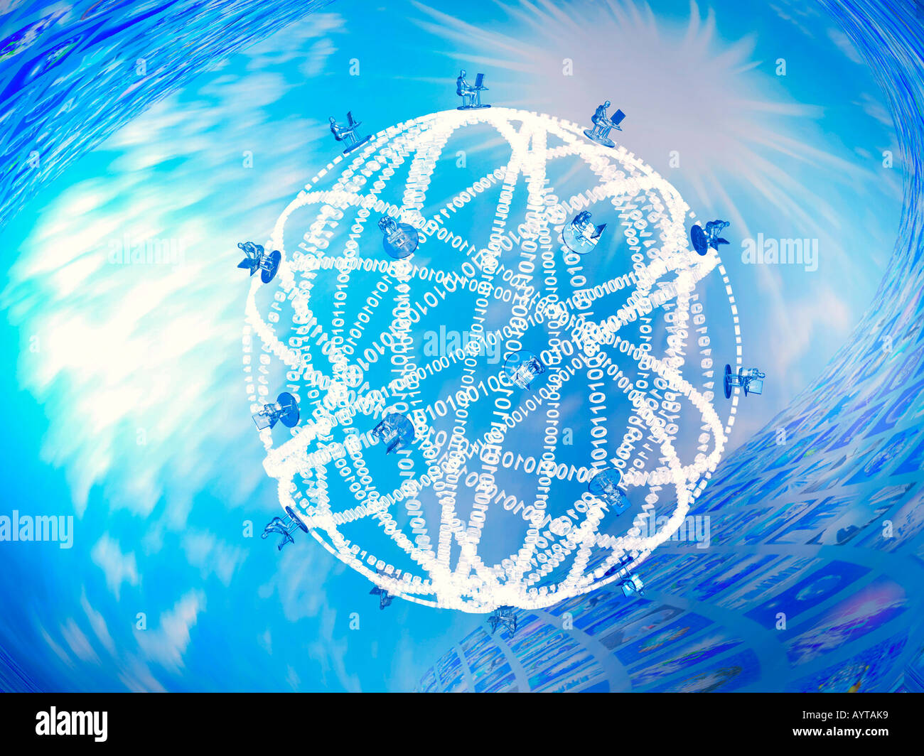 Binary numbers forming networks Stock Photo - Alamy