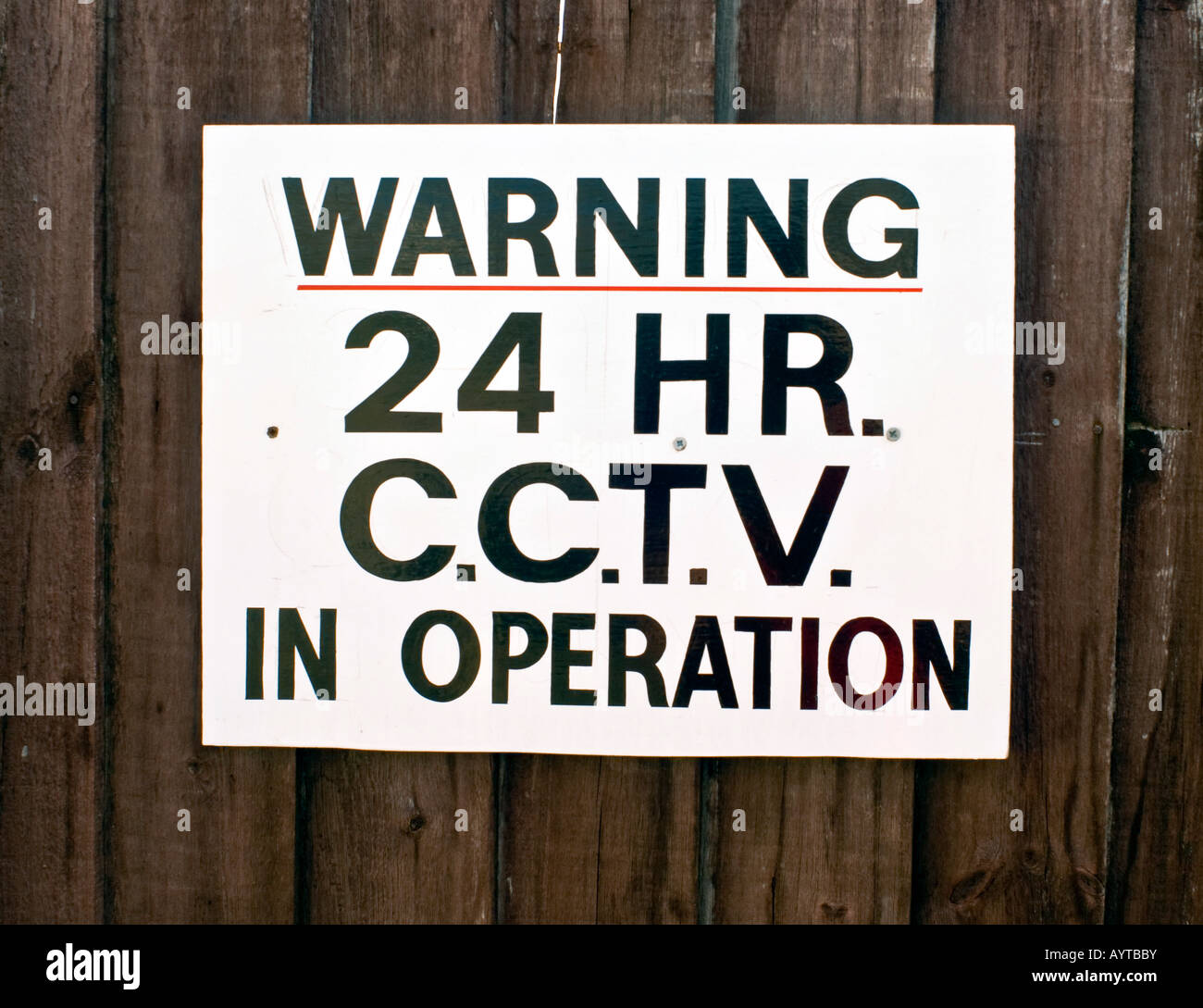 CCTV Warning Sign Stock Photo - Alamy