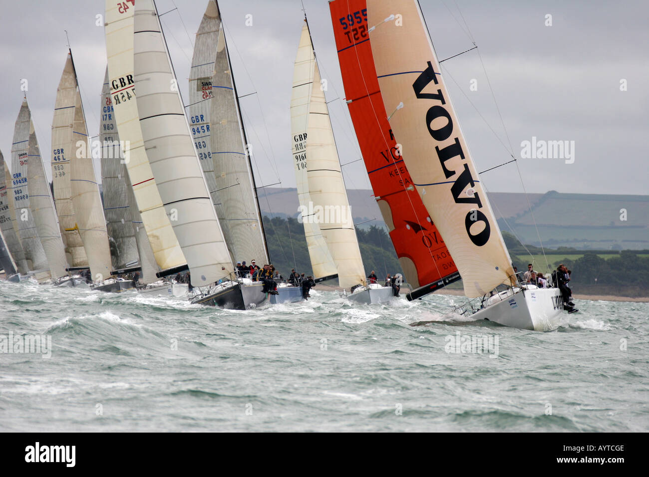 Cowes Week Sailing Yachts Stock Photo - Alamy