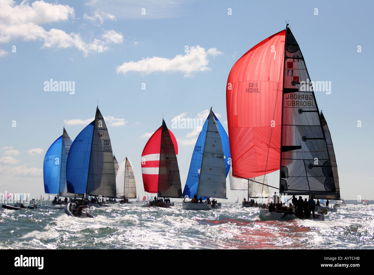 Cowes Week Sailing Yachts Stock Photo - Alamy