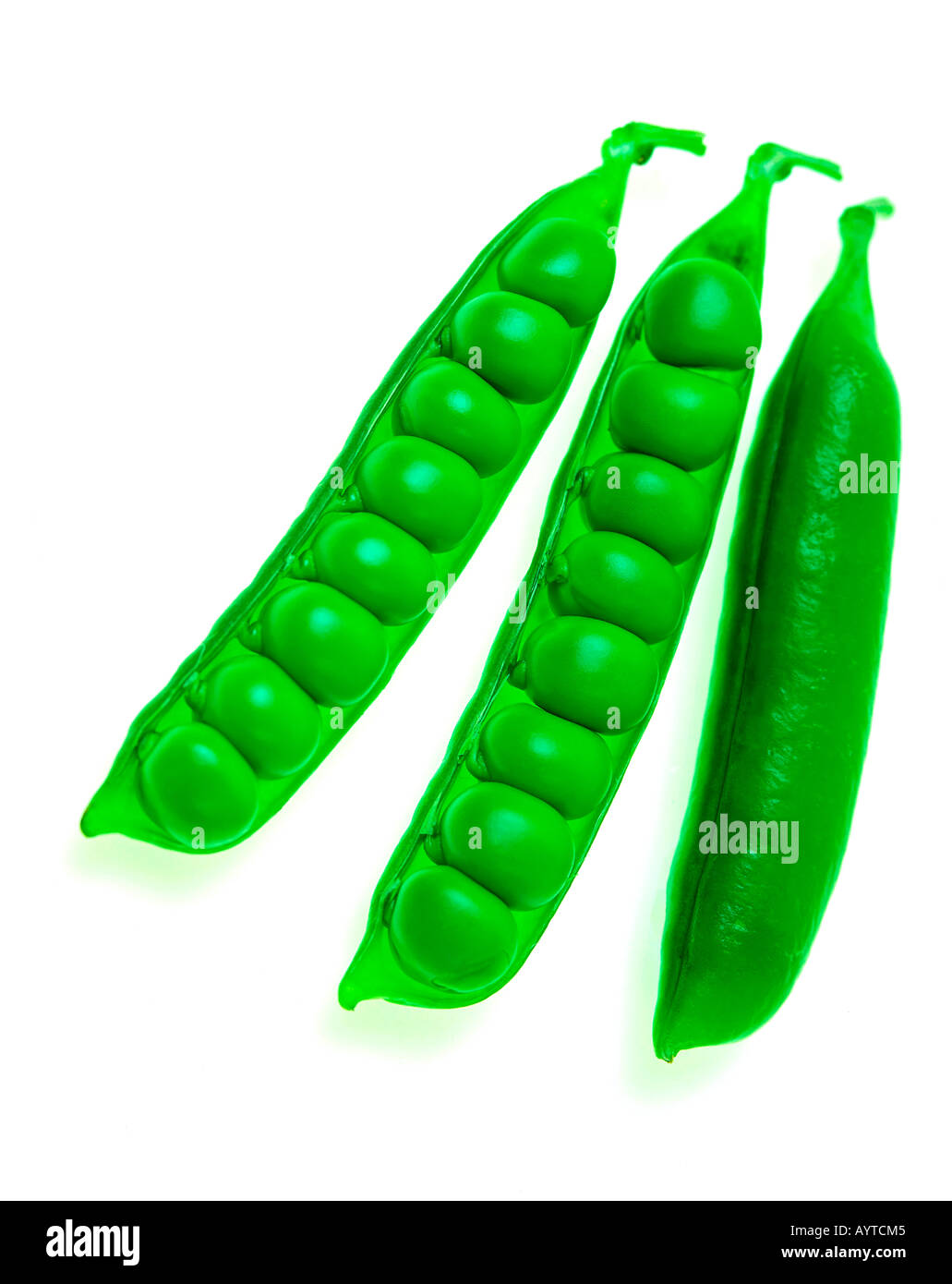 Three pea pods Stock Photo - Alamy