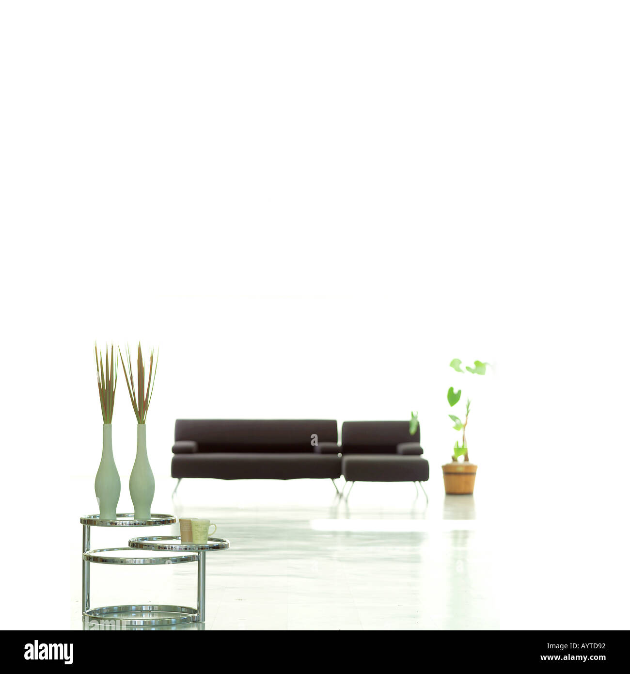 Room interior with sofa and vase Stock Photo - Alamy