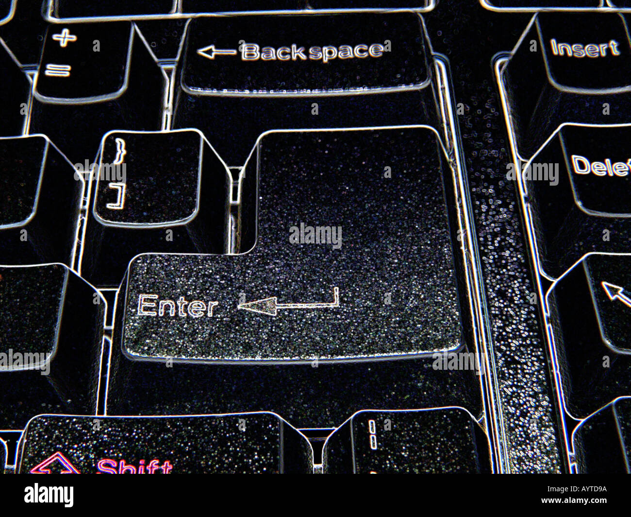 Black Enter Key on Keyboard Stock Photo - Alamy
