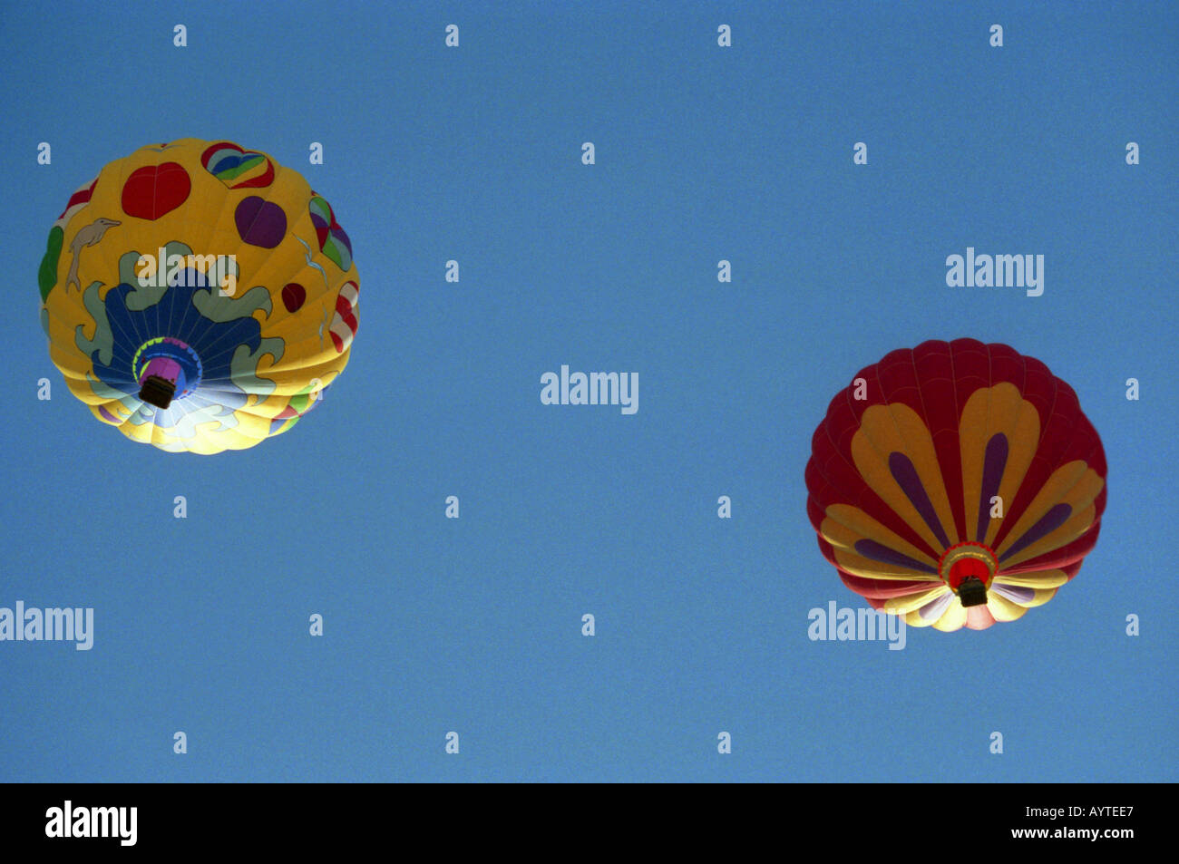 Two colored hot air balloons hi-res stock photography and images - Alamy