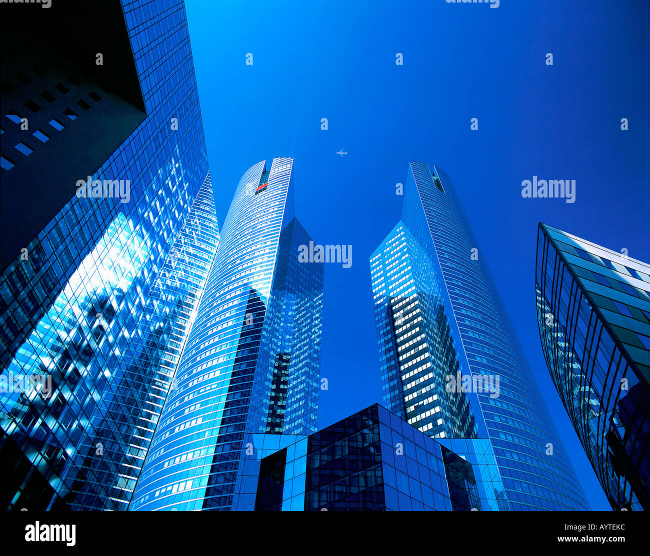 An upward look at high rise buildings Stock Photo - Alamy