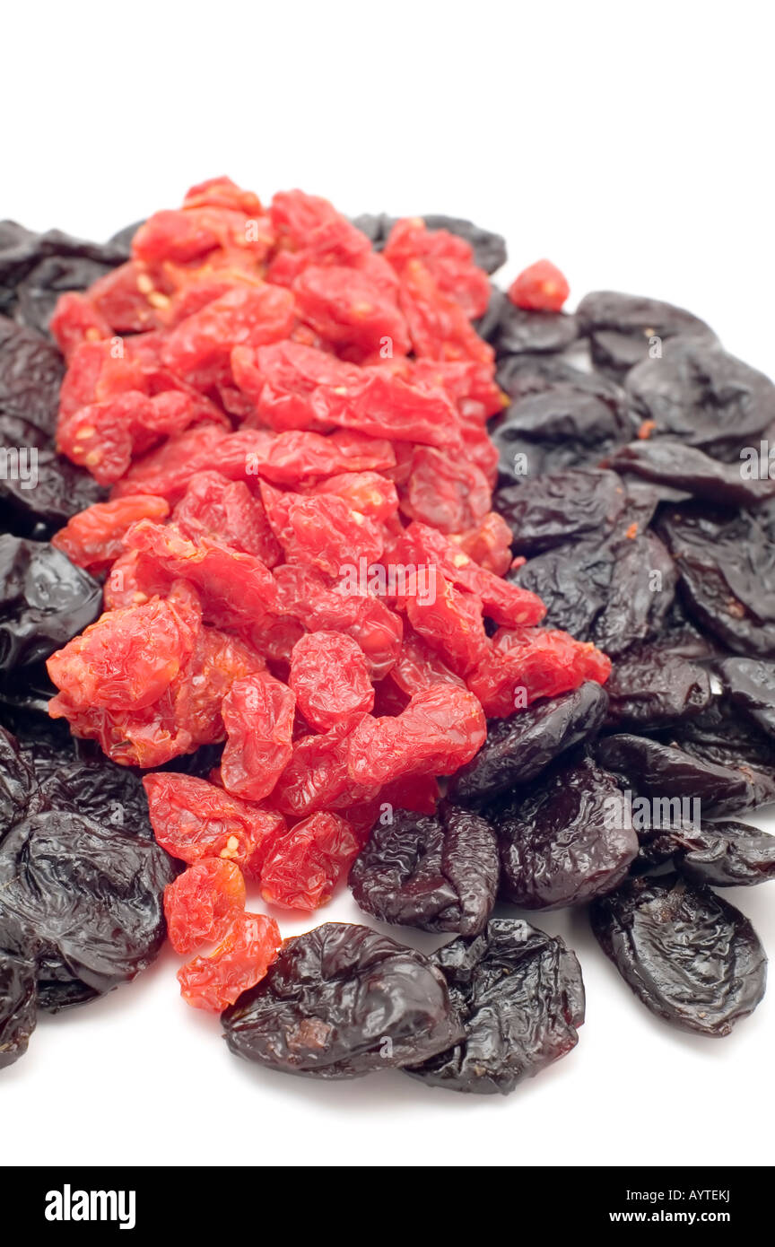 object on white food colored dried fruits Stock Photo - Alamy