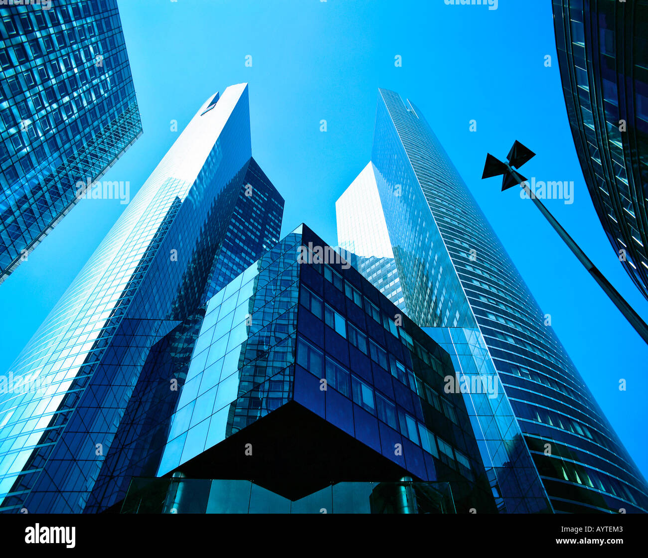 An upward look at high rise buildings Stock Photo - Alamy