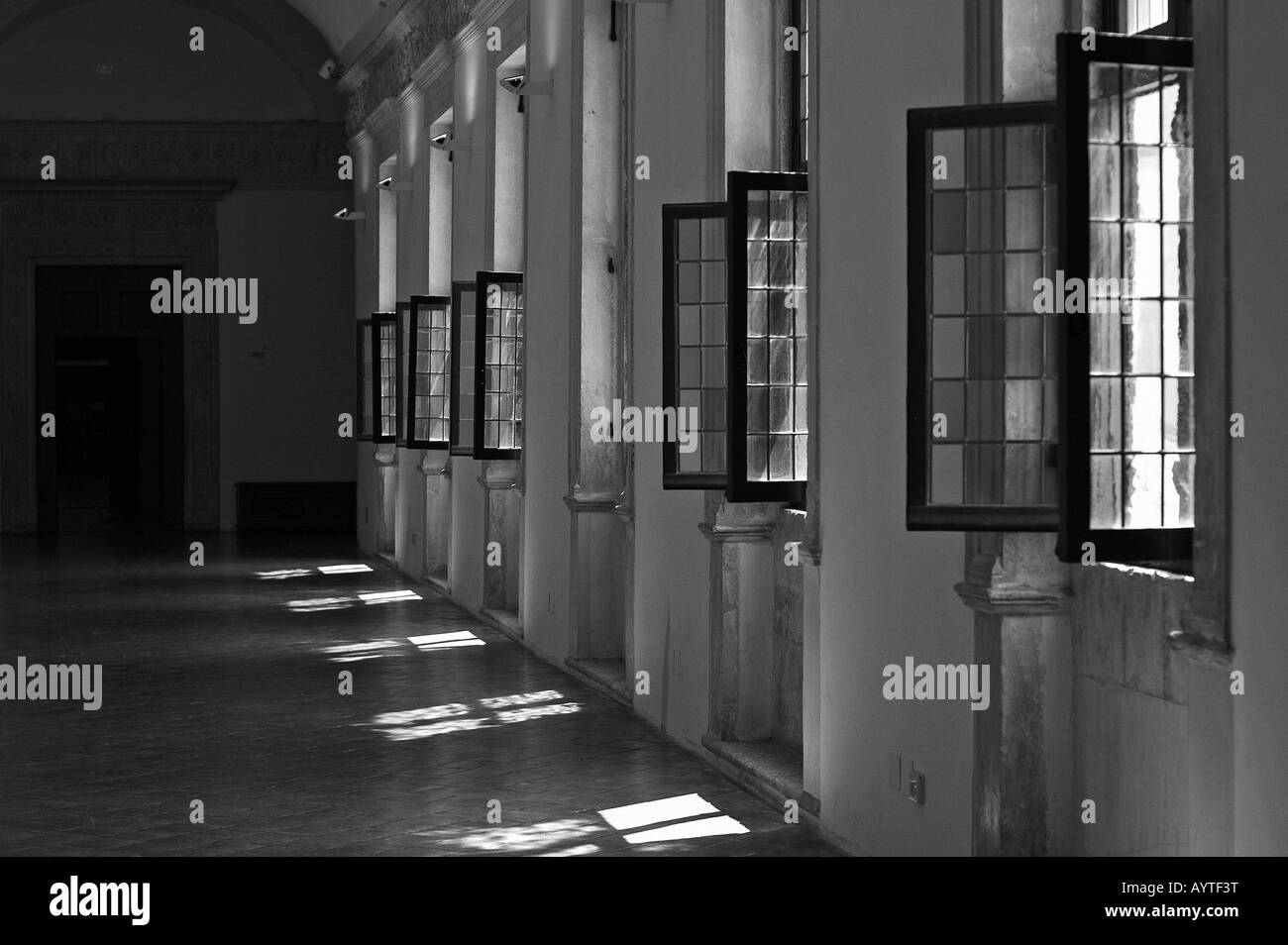 hallway with open windows Stock Photo - Alamy