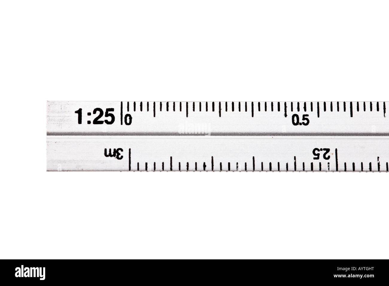Aluminum ruler with scale isolated on white background Stock Photo - Alamy