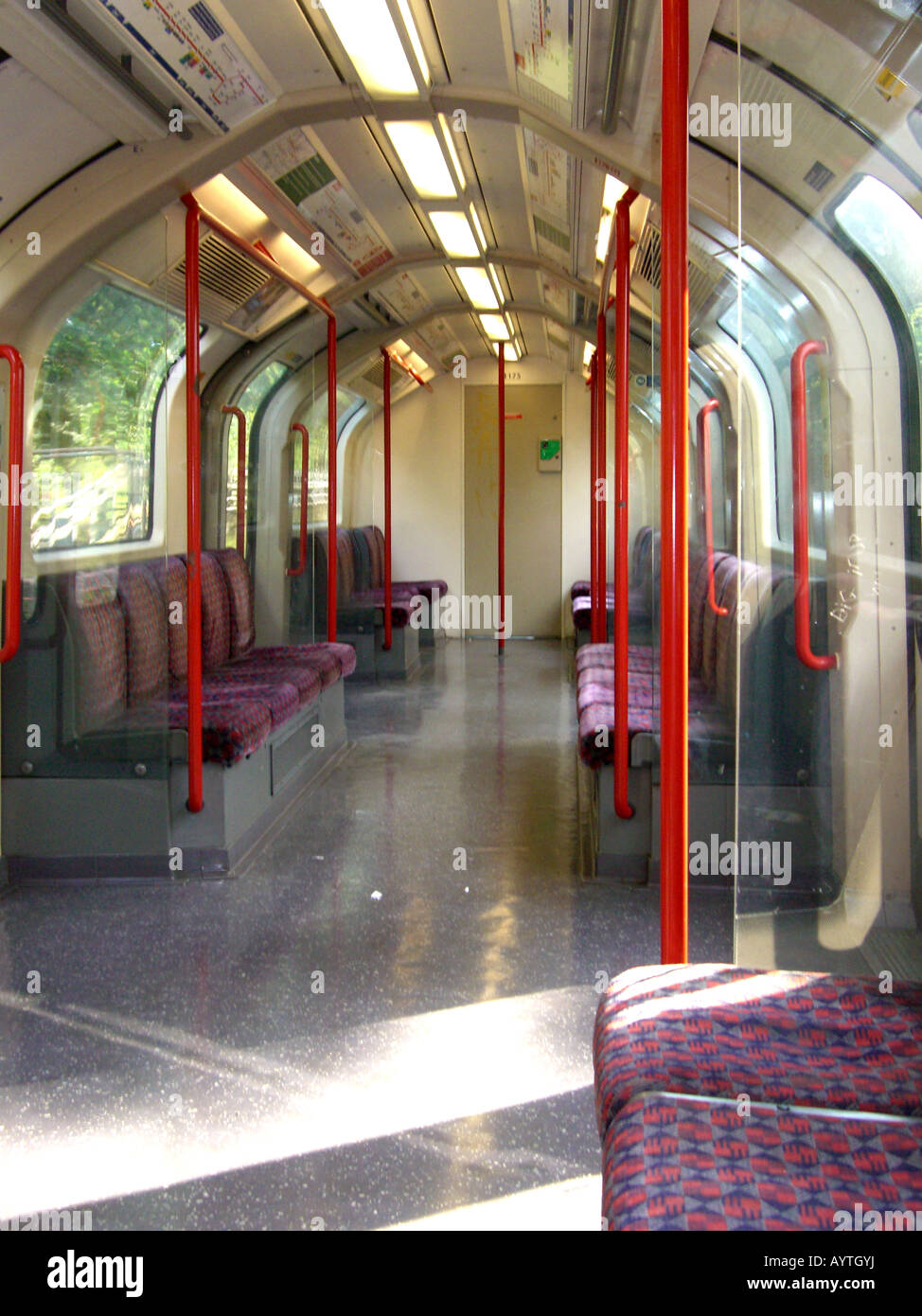 Tube, inside carriage Stock Photo - Alamy