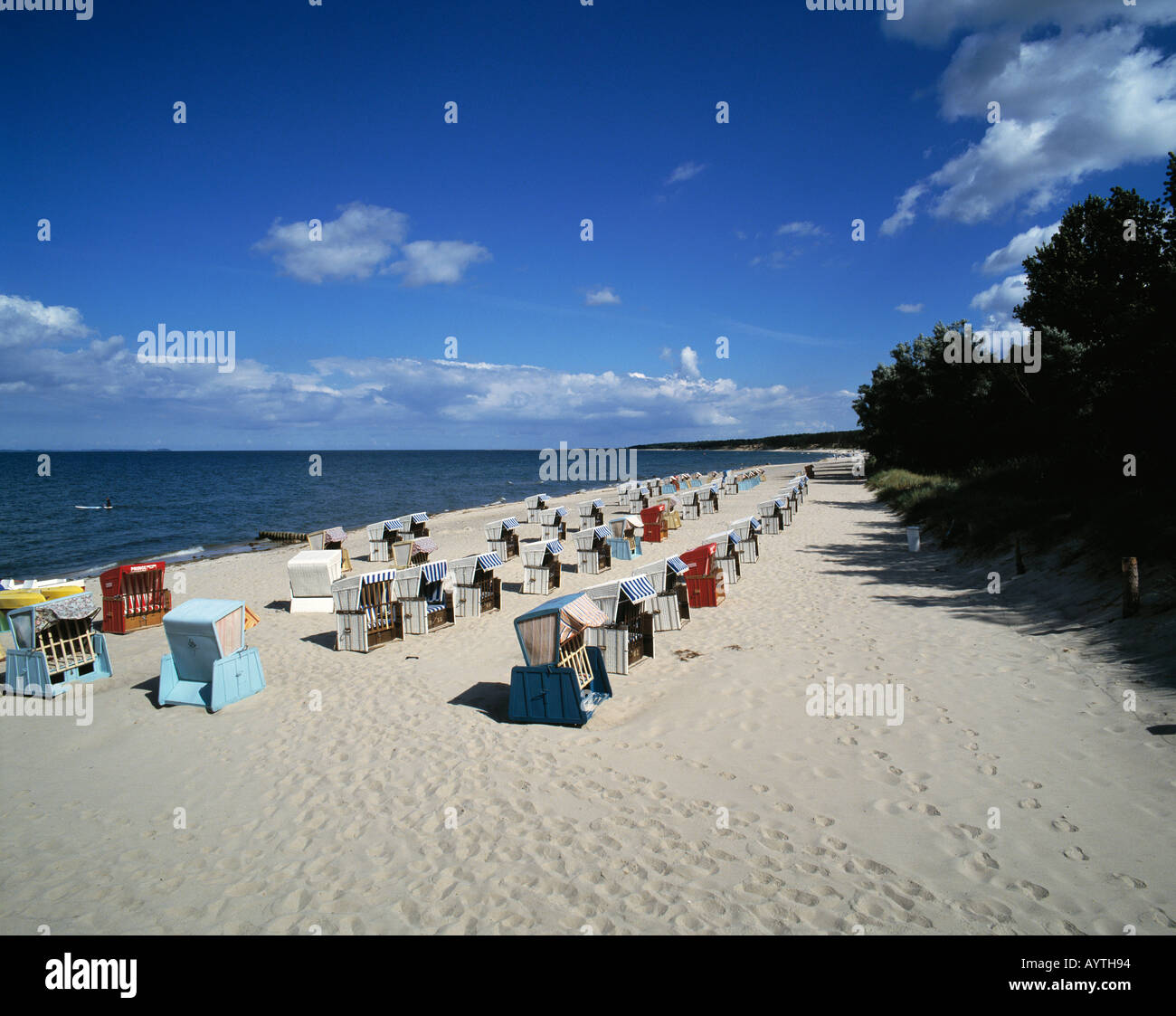 Badestrand, Strandkoerbe, Strandbad, Schwimmbad, Freibad, Lubmin ...