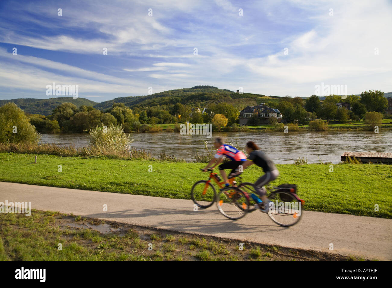 Mosel valley cyclists hi-res stock photography and images - Alamy