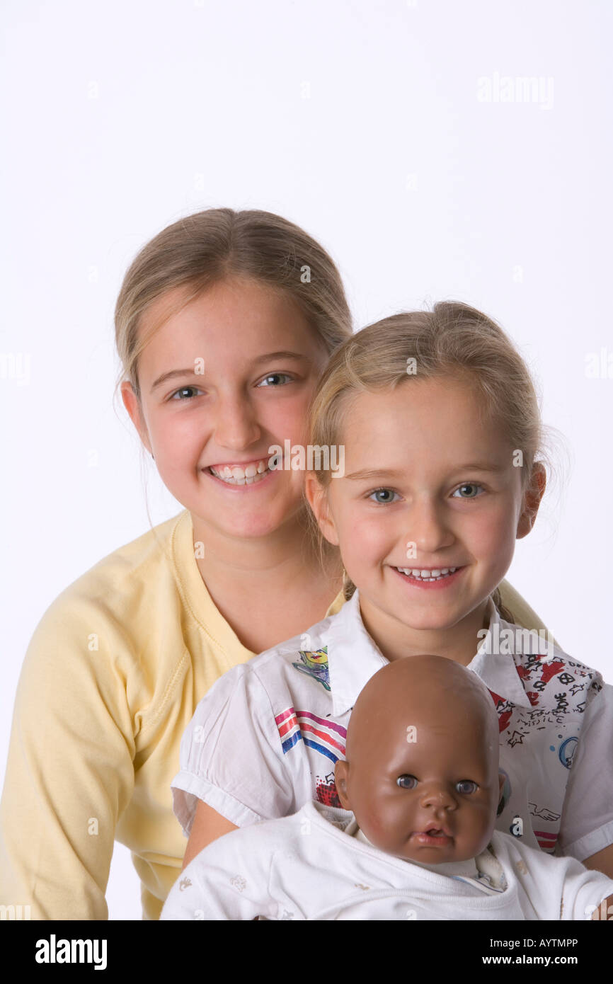 Portrait of two sisters Stock Photo - Alamy