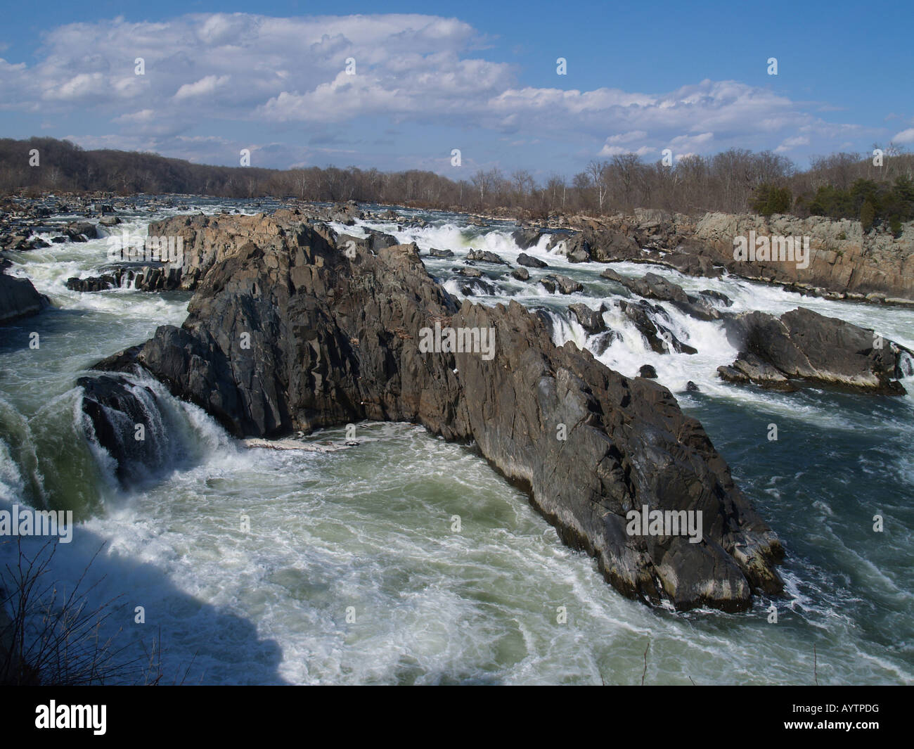 The falls of the Potomac River at Great Falls Park, Virginia, USA Stock ...