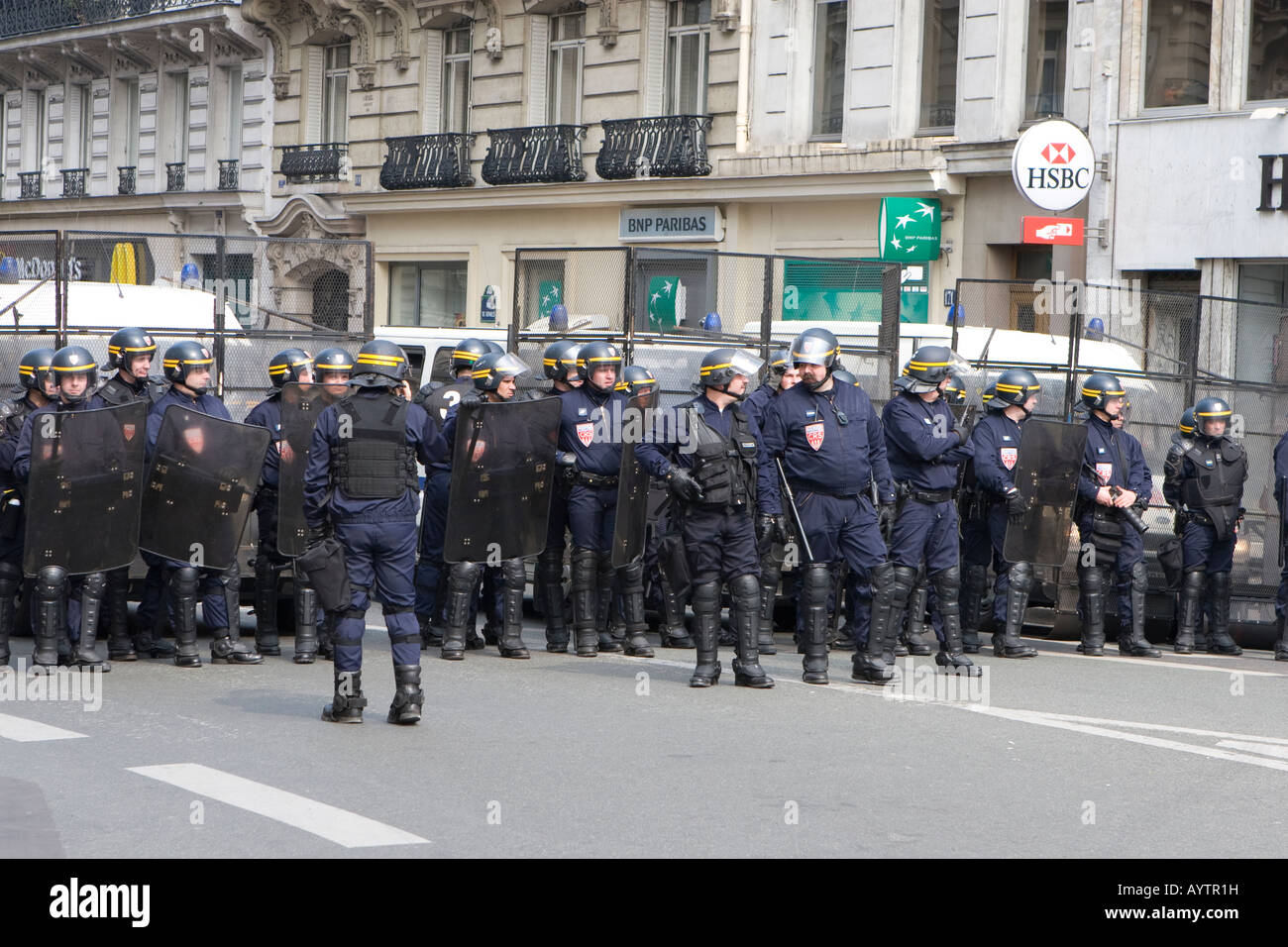 CRS Riot Police in Paris France Stock Photo - Alamy